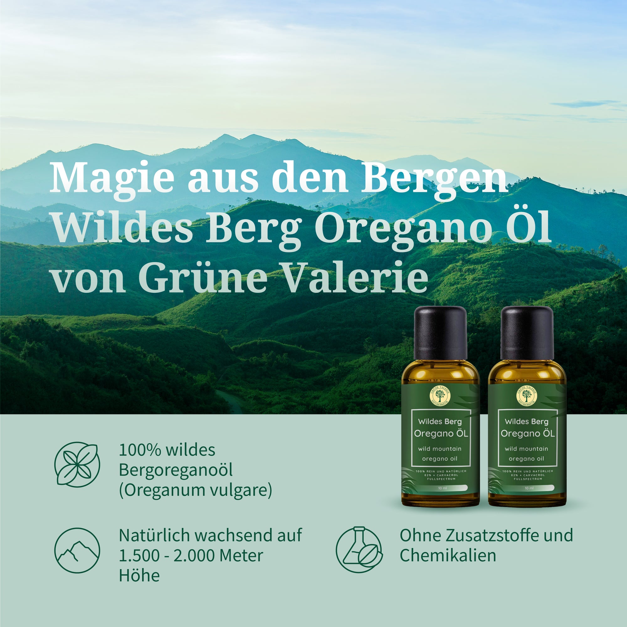GRÜNE VALERIE® Wildes Berg Oregano Öl Set 2 x 10 ml